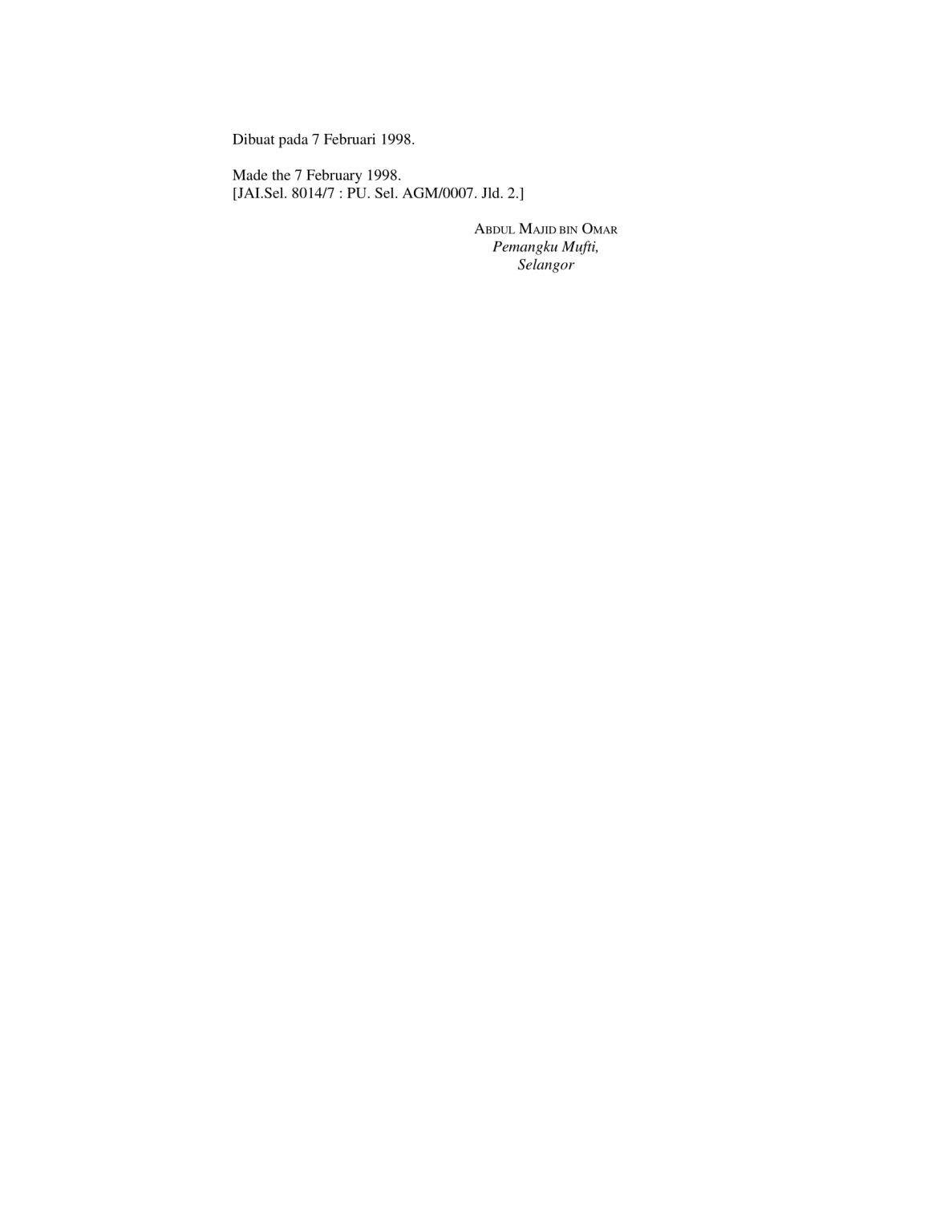 Fatwa Tentang Tarikat Samaniah Ibrahim Bonjol – Jabatan Mufti Negeri ...