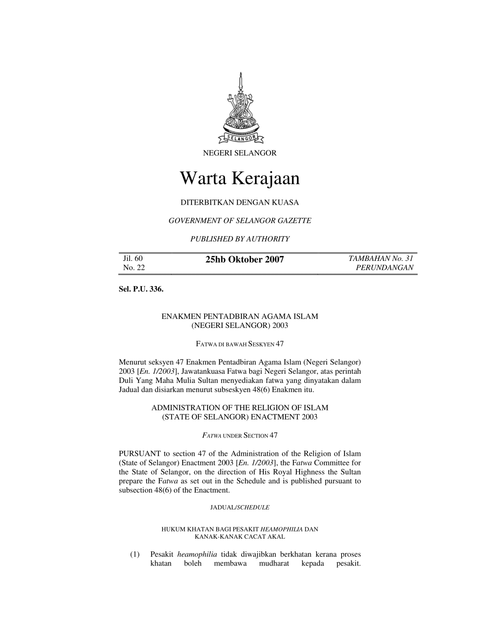 Hukum Khatan Bagi Pesakit Heamophilia dan Kanak-Kanak Cacat Akal ...