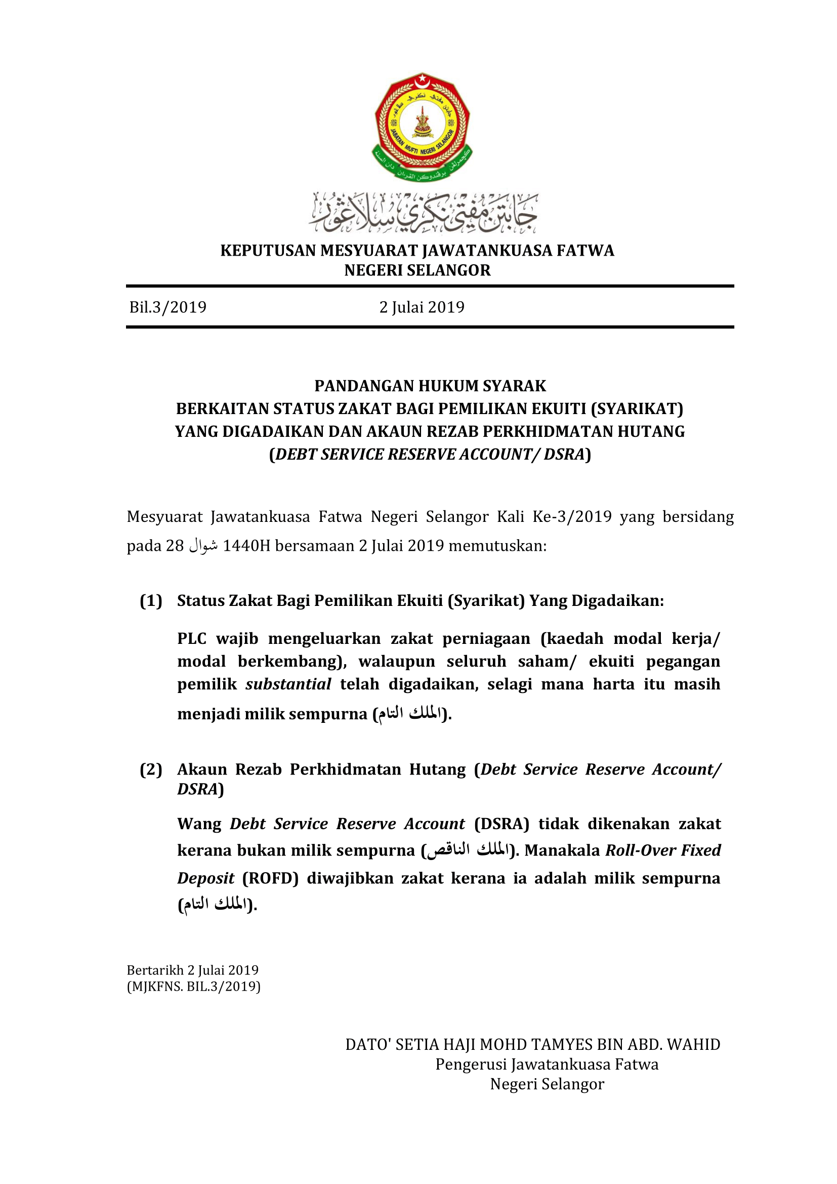 Pandangan Hukum Syarak Berkaitan Status Zakat Bagi Pemilikan Ekuiti ...