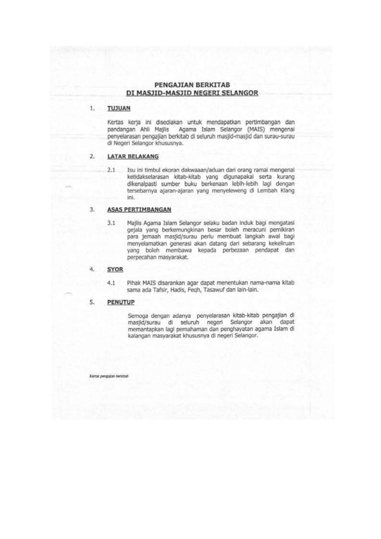 Senarai Kitab-Kitab Pengajian Untuk Masjid/Surau Seluruh Masjid ...