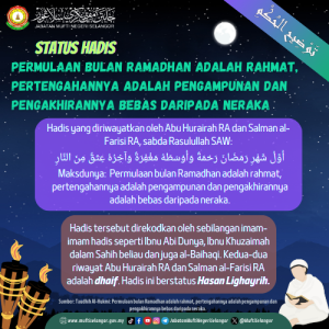 #49 Taudhih Al-Hukmi : Status Hadis Permulaan Bulan Ramadhan Adalah ...
