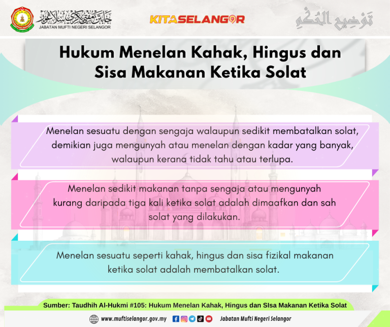 #105 Taudhih Al-Hukmi : Hukum Menelan Kahak, Hingus dan Sisa Makanan ...